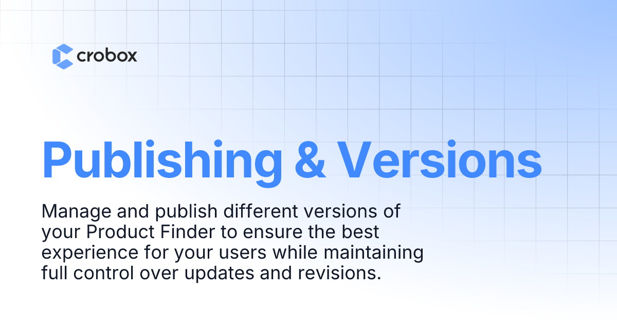 Publishing & Versions | Crobox Documentation