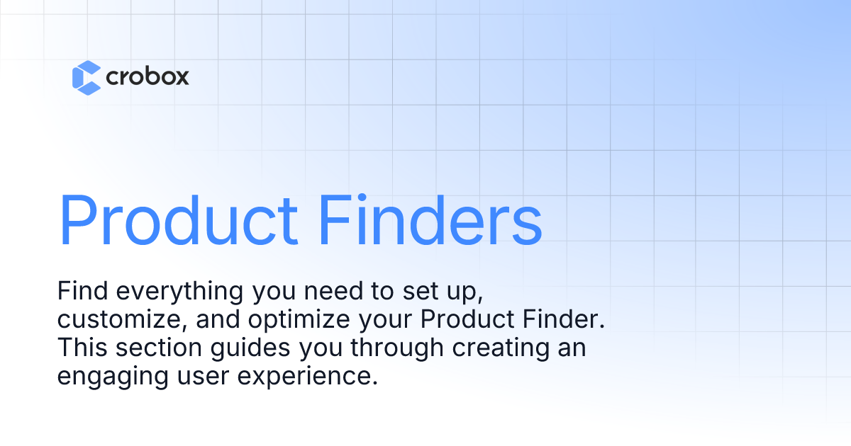 Product Finders | Crobox Documentation